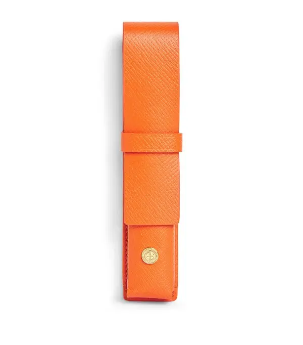 Harrods Leather Pen Sleeve - Orange