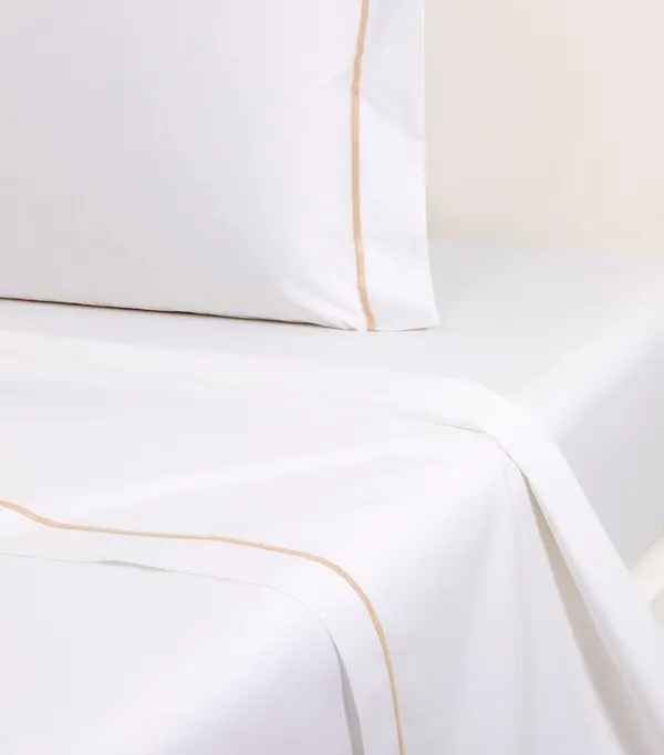 YVES DELORME Athena Super King Flat Sheet - Beige