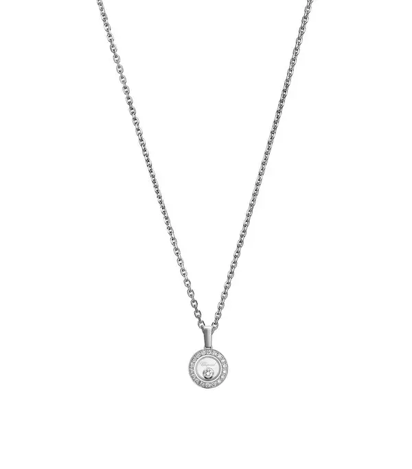 Chopard Happy Diamonds Pendant Necklace In White With Diamonds - Gold