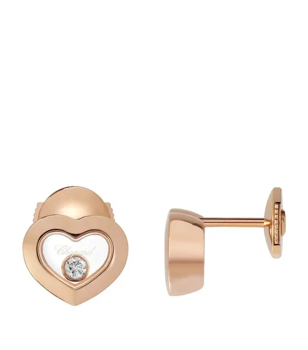 Chopard 18-karat Happy Diamonds Heart Earrings - Rose Gold