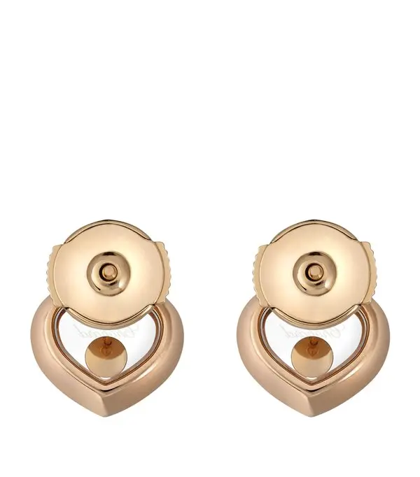 Chopard 18-karat Happy Diamonds Heart Earrings - Rose Gold