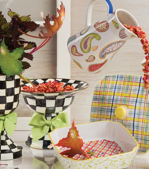 MACKENZIE-CHILDS Courtly Check Large Compote