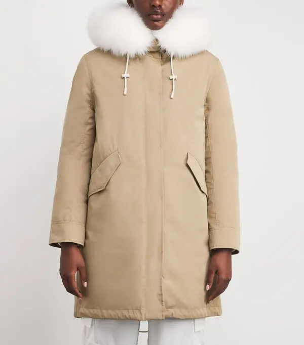 YVES SALOMON Fox-rabbit Blended-cotton Parka