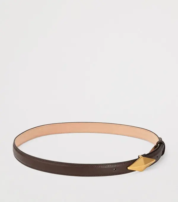 JIMMY CHOO Leather Diamond Clasp Belt