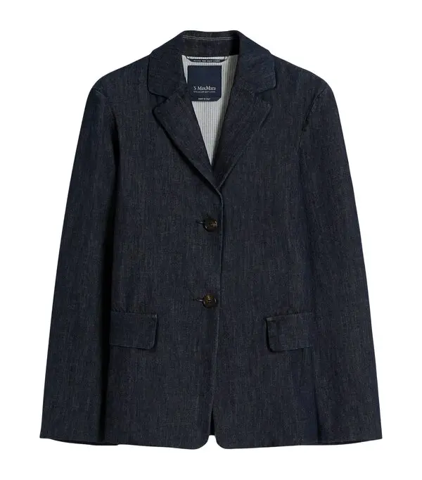Max Mara Denim Single-breasted Blazer - Blue
