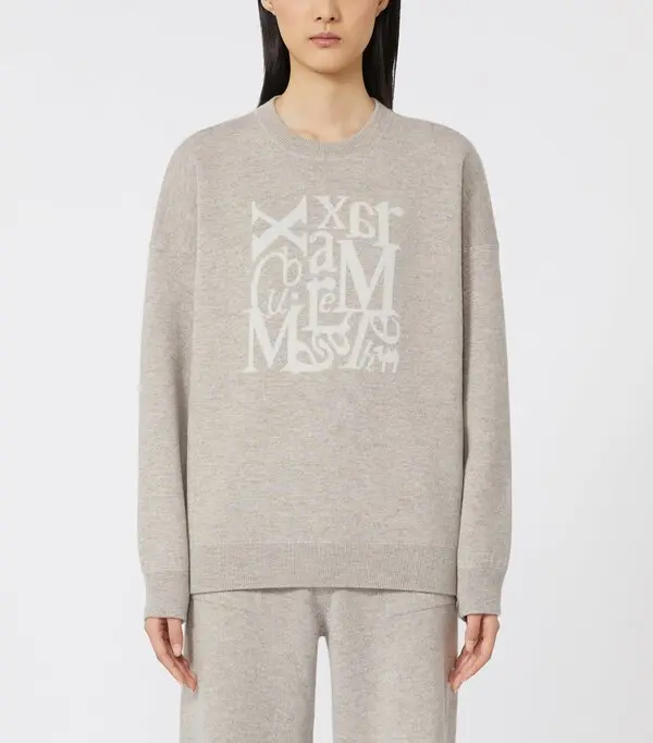 Max Mara Wool-blend Logo Sweater - Beige