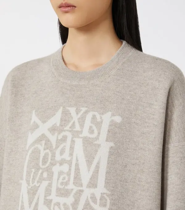 Max Mara Wool-blend Logo Sweater - Beige