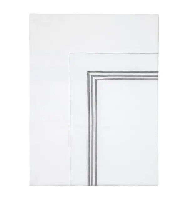 PRATESI Tre Righe King Flat Sheet - Grey