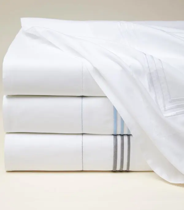 PRATESI Tre Righe King Flat Sheet - Grey