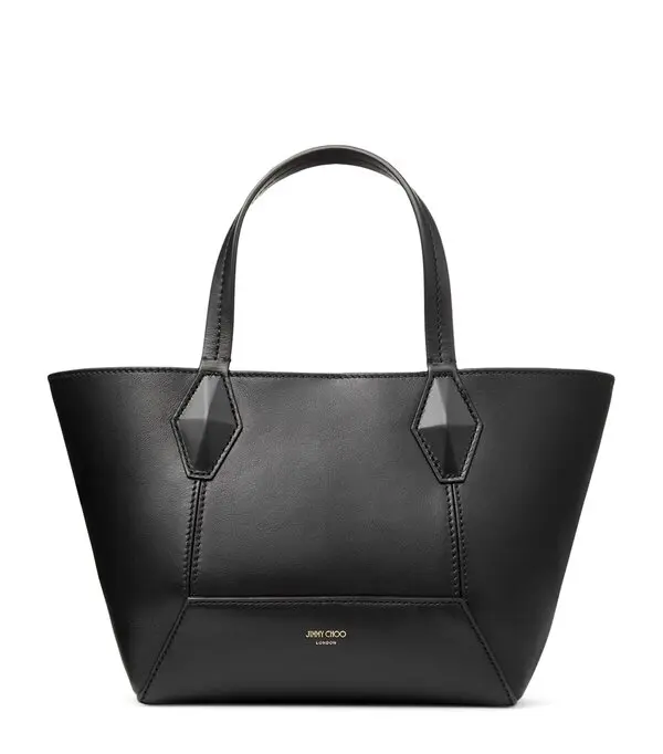 JIMMY CHOO Diamond Small Leather Tote Bag - Black
