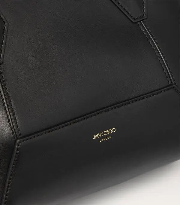 JIMMY CHOO Diamond Small Leather Tote Bag - Black