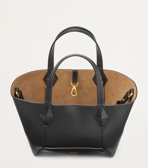 JIMMY CHOO Diamond Small Leather Tote Bag - Black