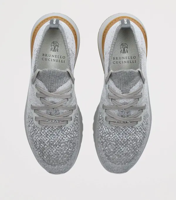 Brunello Cucinelli Knitted Lace-up Sneakers