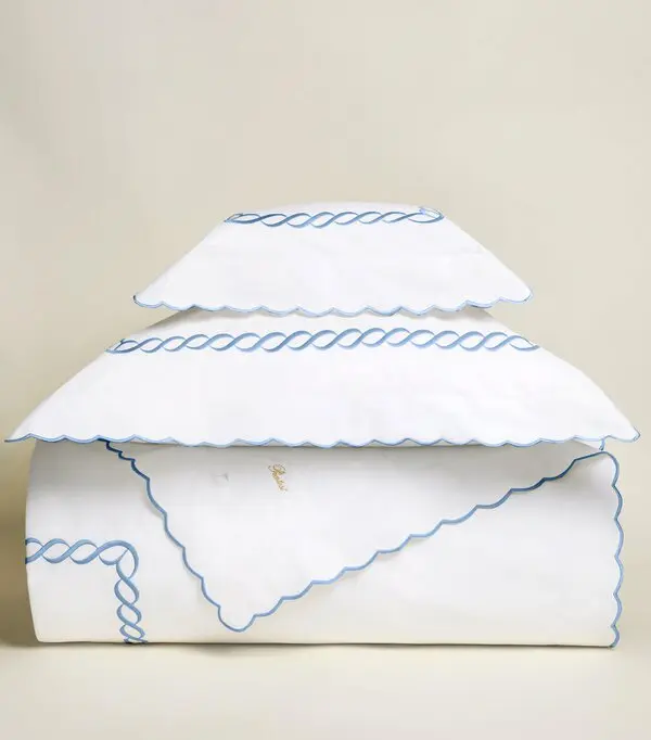 PRATESI Treccia Oxford Pillowcase - Blue