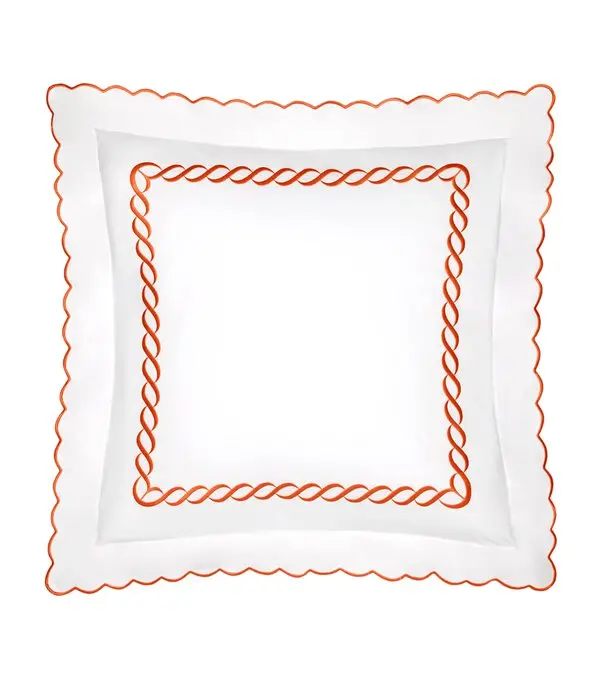 PRATESI Treccia Square Oxford Pillowcase - Orange