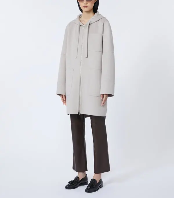Max Mara Faux Leather Flared Trousers - Brown