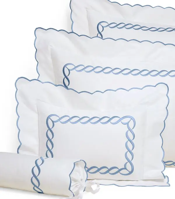 PRATESI Treccia Oxford Pillowcase - Blue