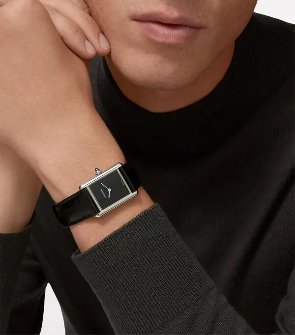 Cartier Stainless Steel Tank Louis Watch With Spinel