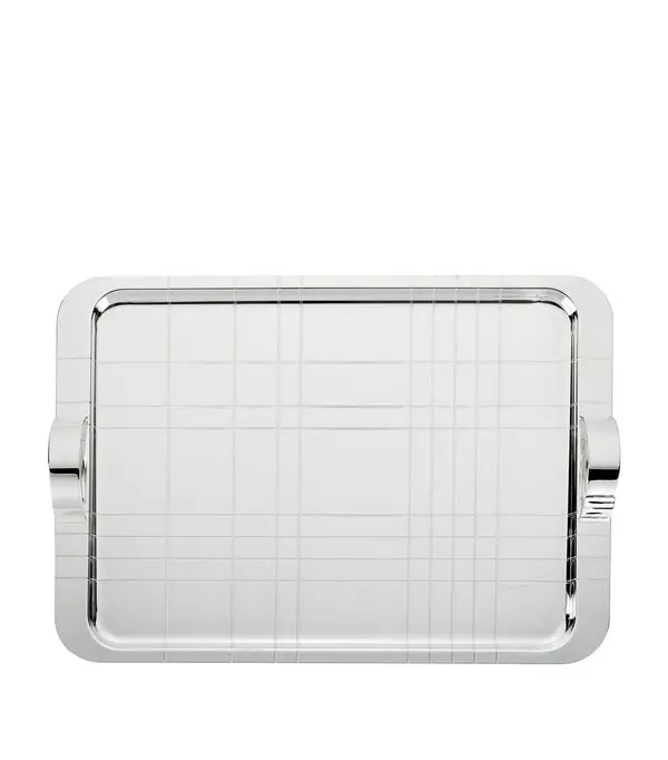 Christofle Plated Graphik Handheld Tray - Silver