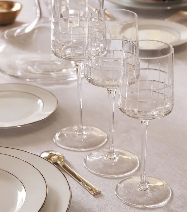 Christofle Graphik Crystal Water Goblets