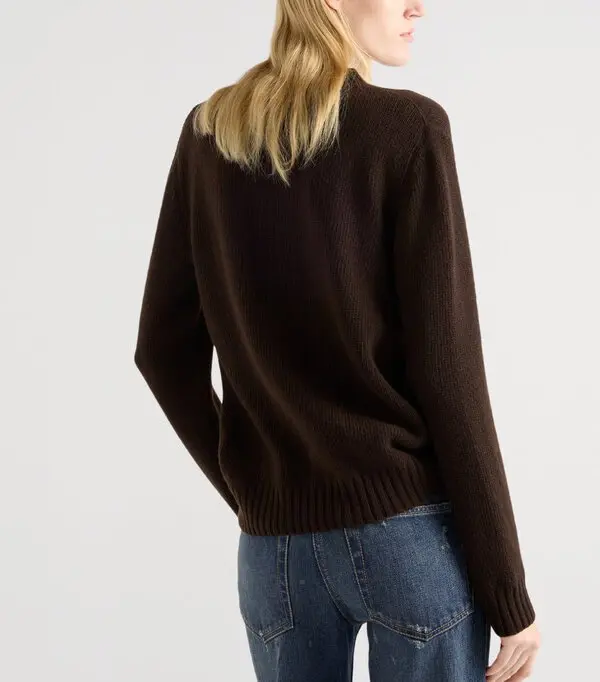 Prada Wool-cashmere Logo Crewneck Sweater