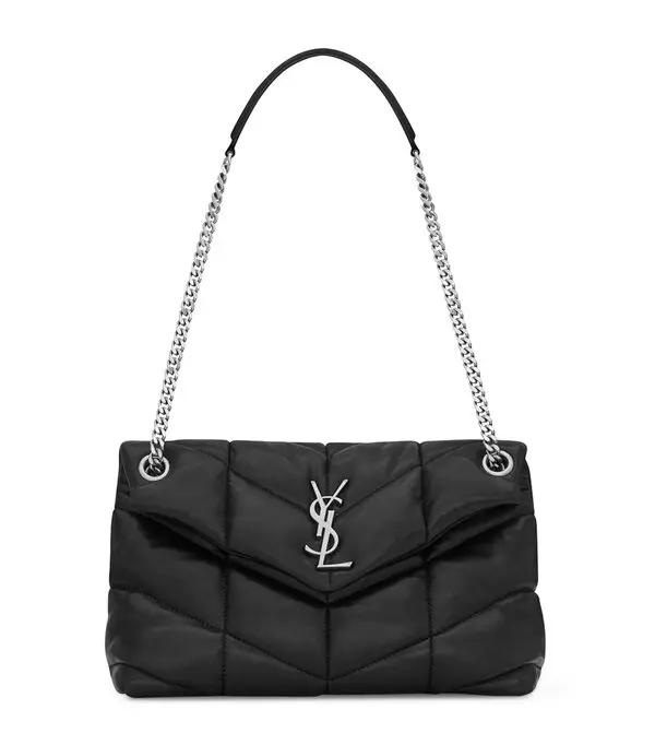 Saint Laurent Small Loulou Puffer Matelassé Shoulder Bag - Black