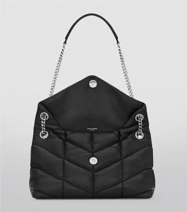 Saint Laurent Small Loulou Puffer Matelassé Shoulder Bag - Black