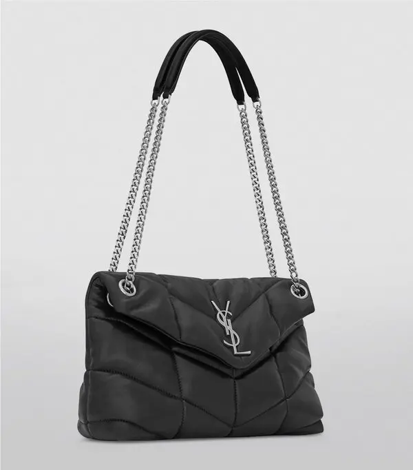 Saint Laurent Small Loulou Puffer Matelassé Shoulder Bag - Black