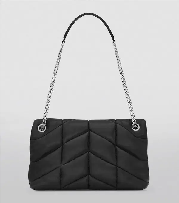 Saint Laurent Small Loulou Puffer Matelassé Shoulder Bag - Black