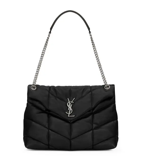 Saint Laurent Medium Loulou Puffer Matelassé Shoulder Bag - Black