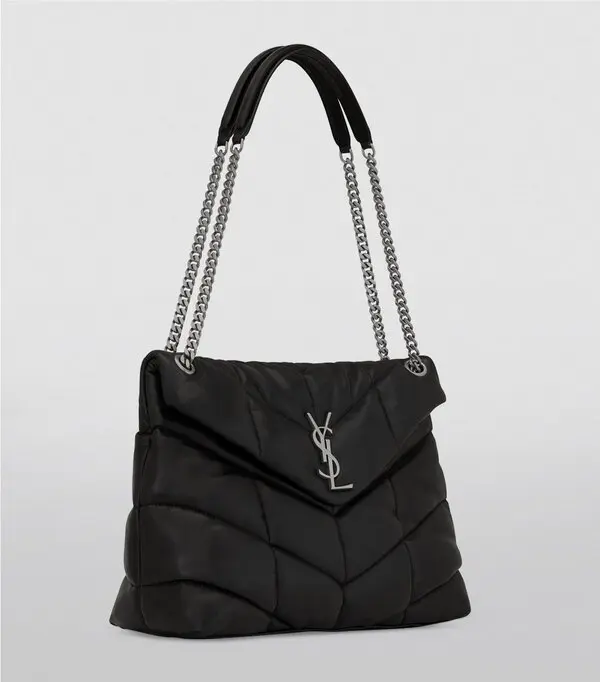 Saint Laurent Medium Loulou Puffer Matelassé Shoulder Bag - Black