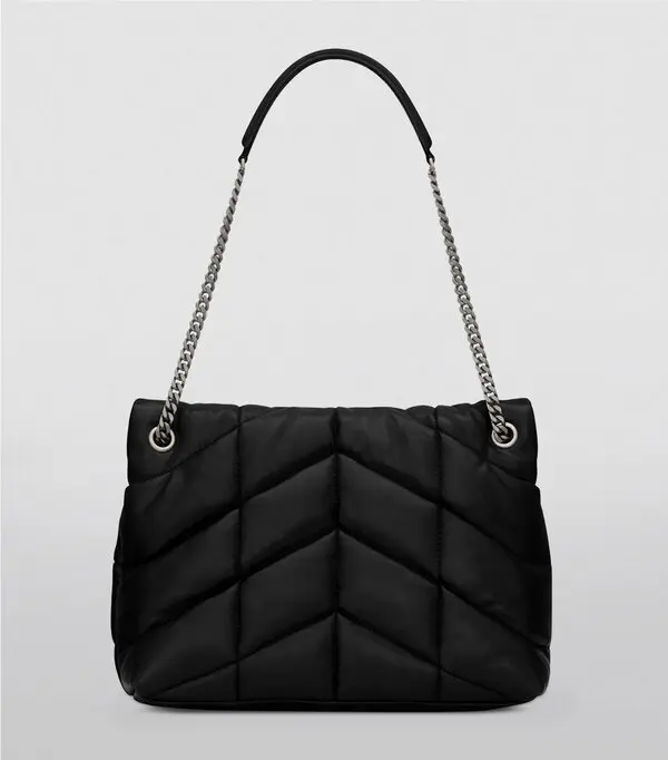 Saint Laurent Medium Loulou Puffer Matelassé Shoulder Bag - Black