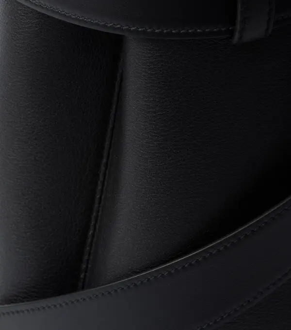 Prada Medium Leather Buckle Tote Bag - Black