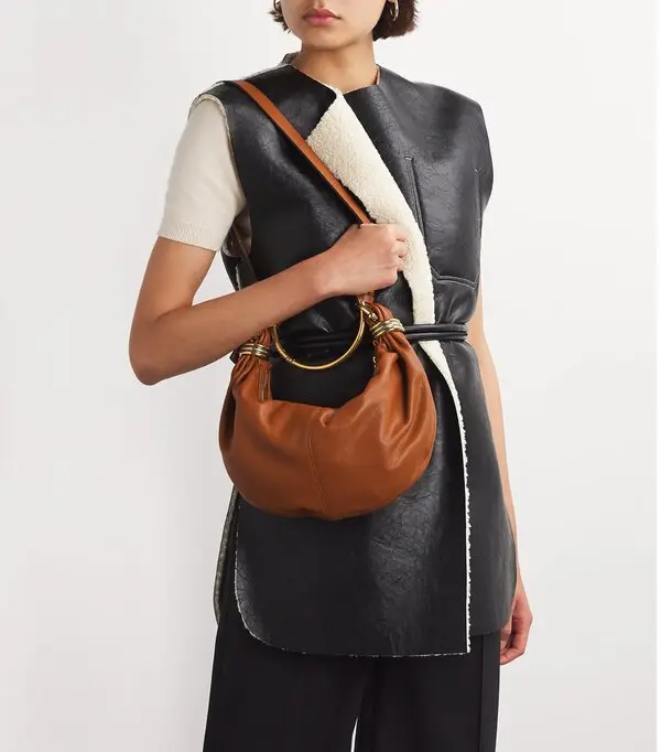 Chloé Small Leather Bracelet Shoulder Bag - Brown