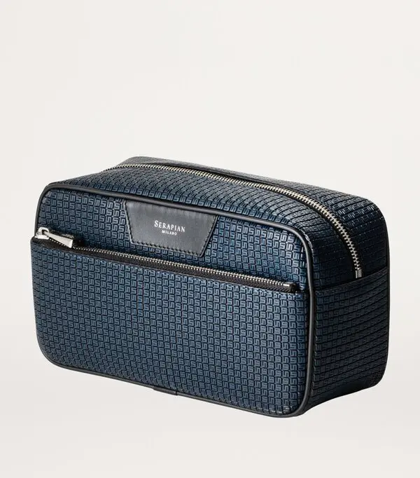 SERAPIAN Coated Canvas-leather Wash Bag - Navy