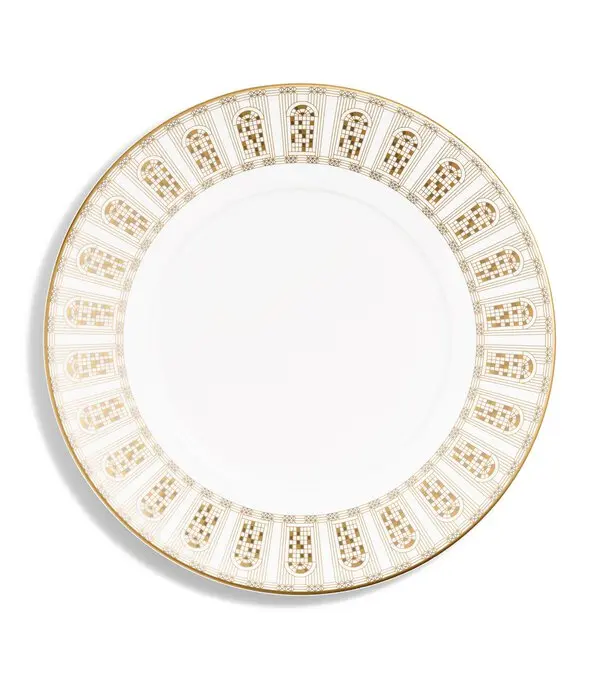 THE MARTHA, BY BACCARAT Set Of 2 Arcadia Gold Dessert Plates - Clear