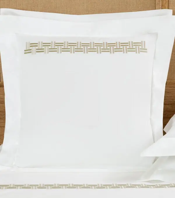 Frette Basket Weave Oxford Euro Sham - Green
