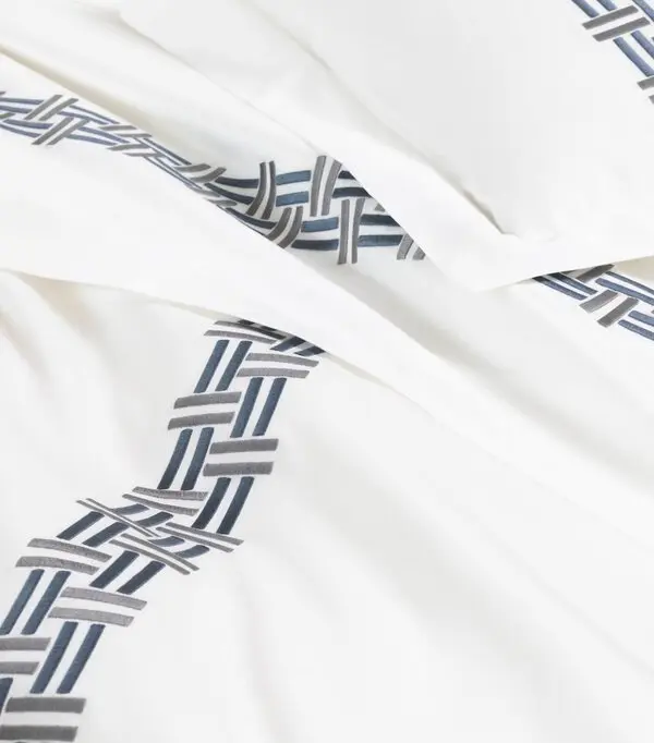 Frette Basket Weave Super King Duvet Cover - Blue