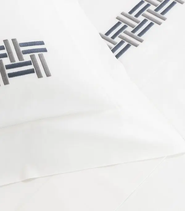 Frette Basket Weave Super King Duvet Cover - Blue