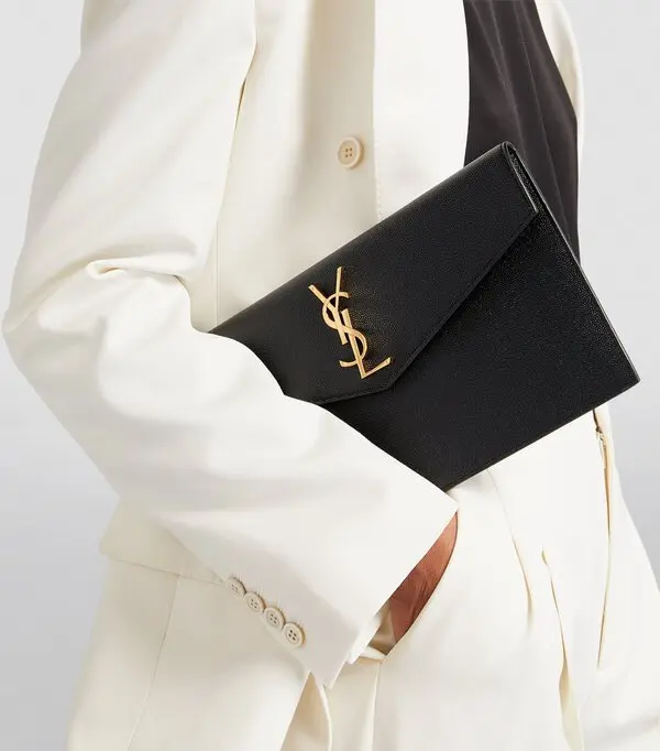 Saint Laurent Uptown Leather Clutch Bag
