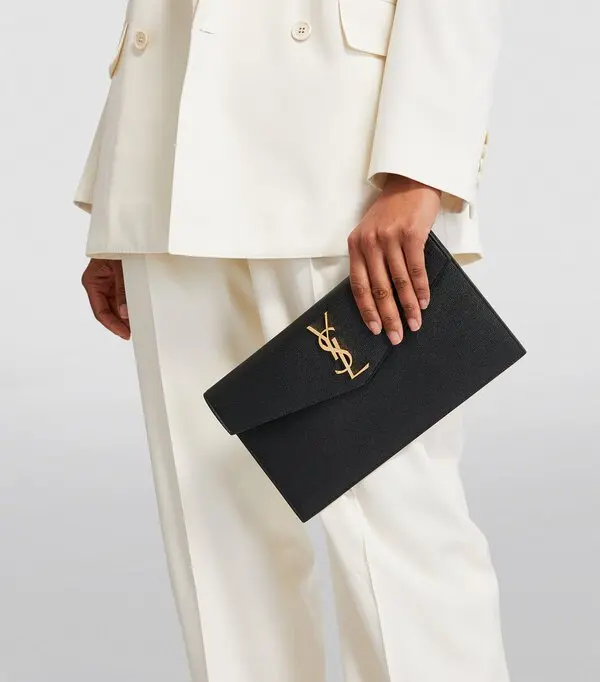 Saint Laurent Uptown Leather Clutch Bag
