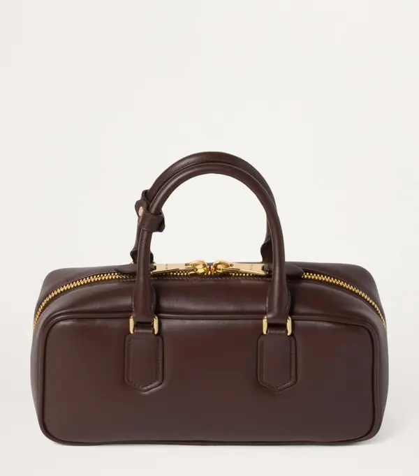 Miu Miu Arcadie Leather Top Handle Bag - Brown