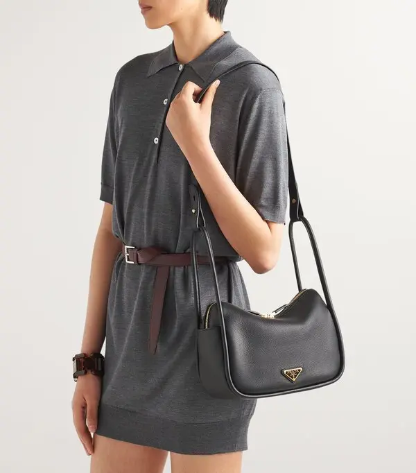 Prada Darling Leather Top Handle Bag - Black