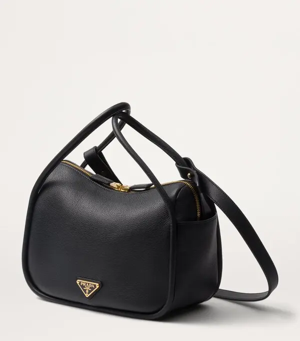 Prada Darling Leather Top Handle Bag - Black