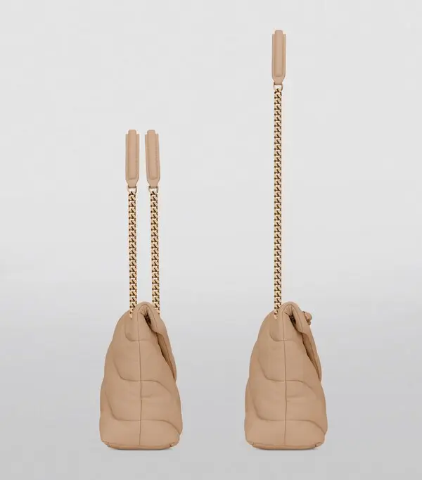 Saint Laurent Loulou Puffer Shoulder Bag - Beige