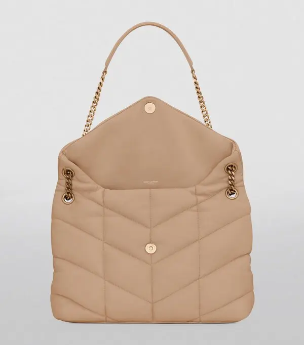 Saint Laurent Loulou Puffer Shoulder Bag - Beige