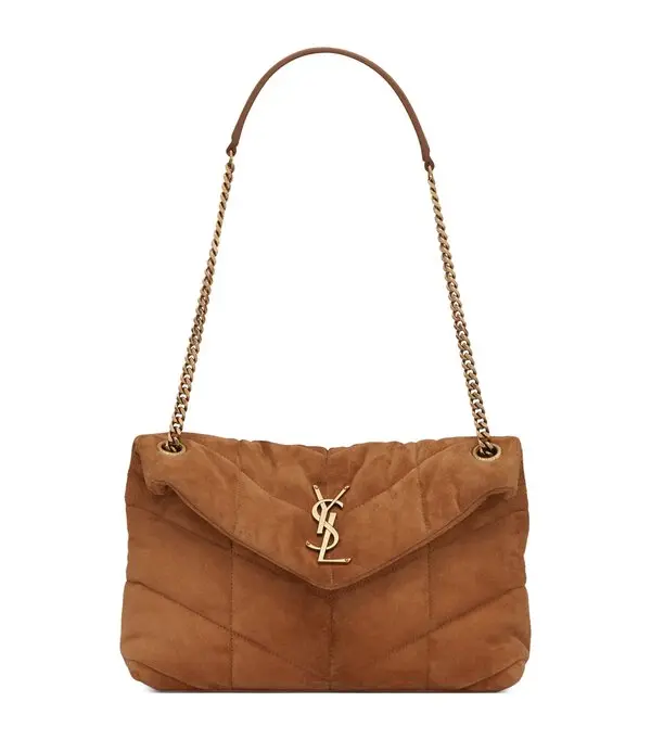 Saint Laurent Small Loulou Puffer Shoulder Bag - Beige