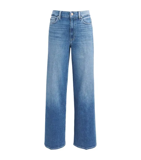 Paige Anessa Wide-leg Cropped Jeans - Blue