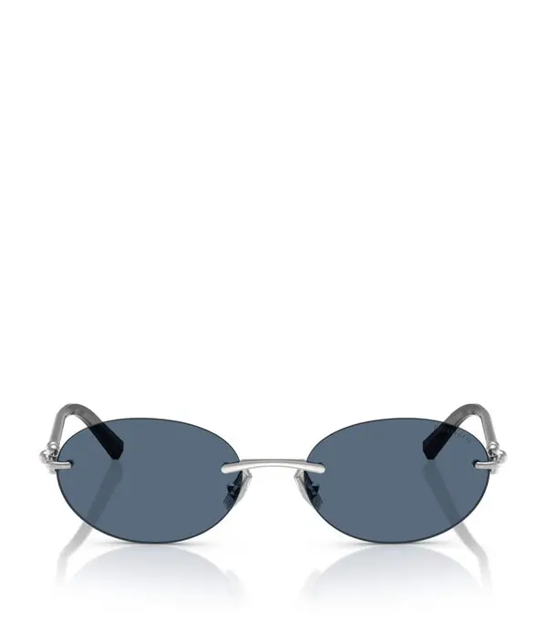 Tiffany & Co. Oval Metal Sunglasses - Silver