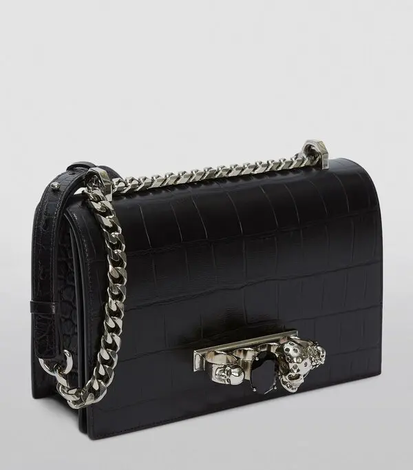 Alexander McQueen Leather Jewelled Satchel With Skull Detail